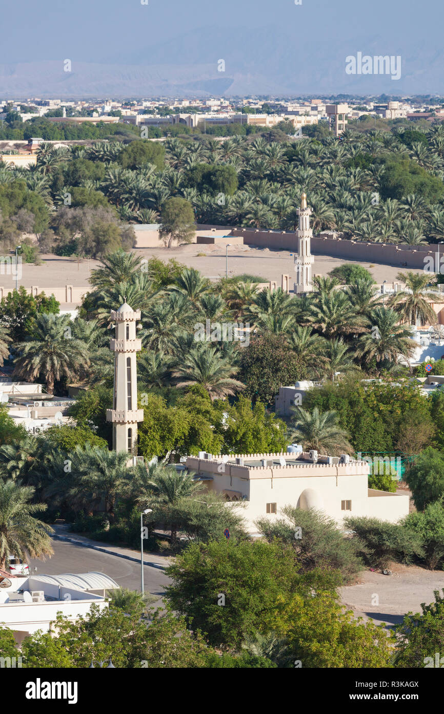 UAE, Al Ain. Elevated view of town and the Al Ain Oasis Stock Photo - Alamy