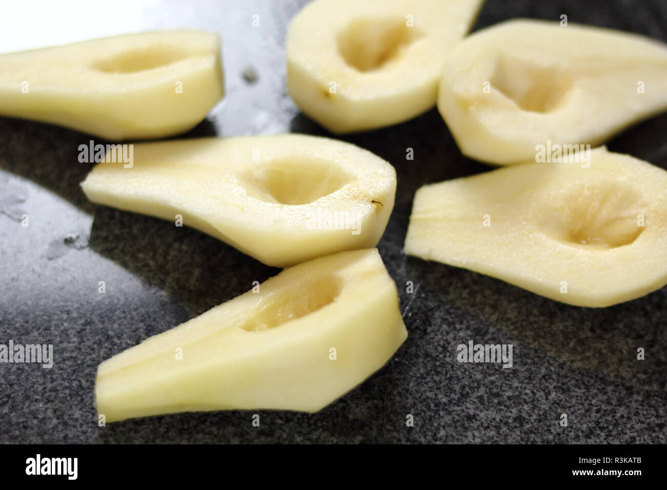 Pear halves without cores. Making Chocolate, Pear and Pecan Pie Series ...