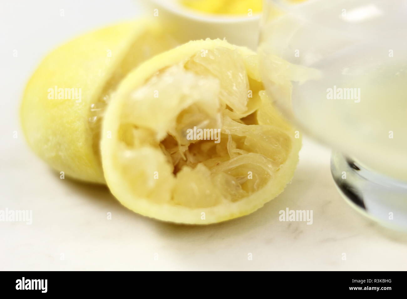 Squeezed lemon halves. Making Lemon Mascarpone Pie Series Stock Photo ...