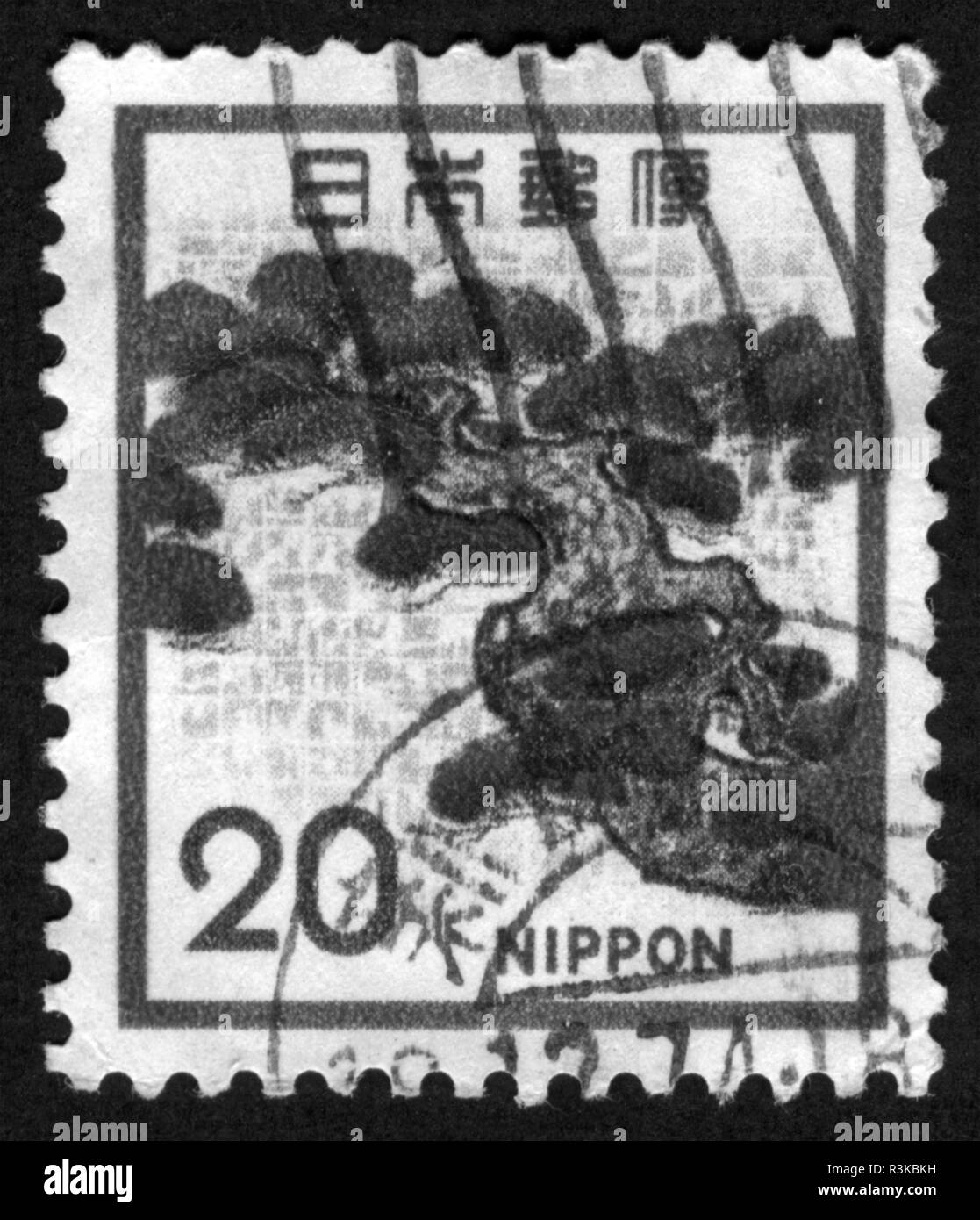 Old japan postage stamp Black and White Stock Photos & Images - Alamy