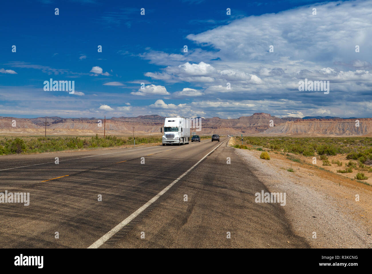The typical long american highway in desert , Utah, USA Stock Photo - Alamy