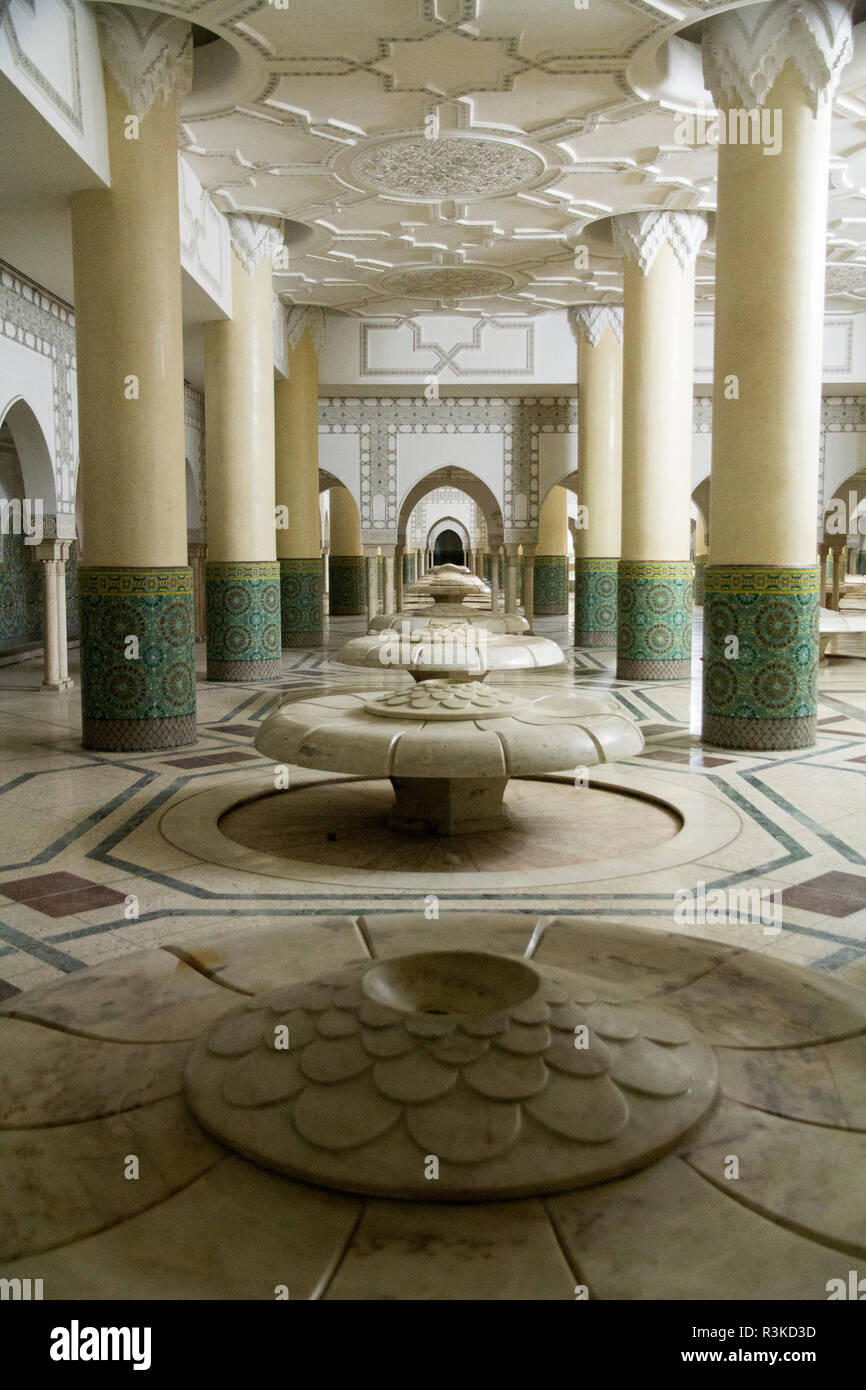 Africa, Morocco, Casablanca. King Hassan II Mosque. Ablution room Stock ...