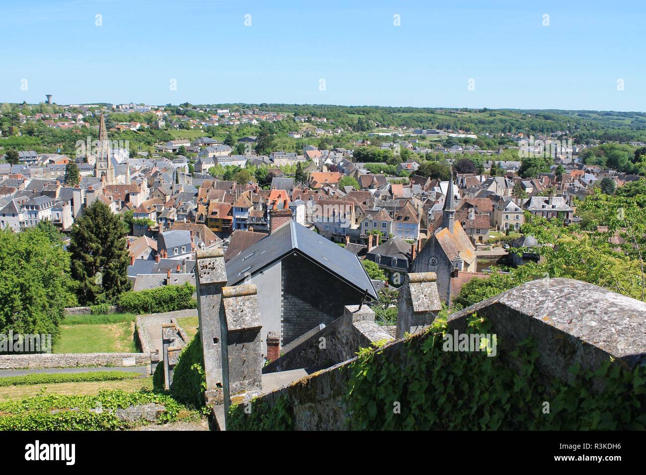 Panorama of Argenton sur Creuse historic city, Berry region - Indre ...