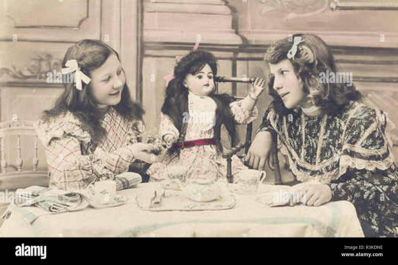 vintage classic victorian image featuring children in period dress ...