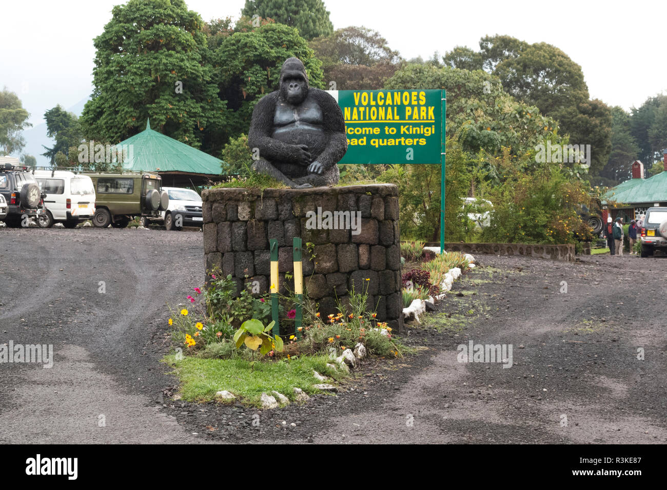 Africa, Rwanda, Volcanoes National Park, Kinigi Headquarters. Entrance ...