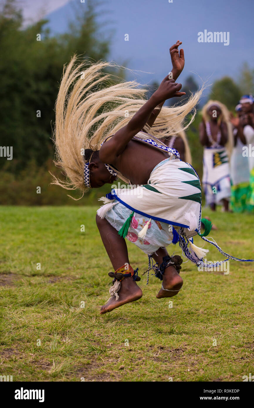 Africa. Rwanda. Traditional Intore dancers near Volcanoes National Park ...