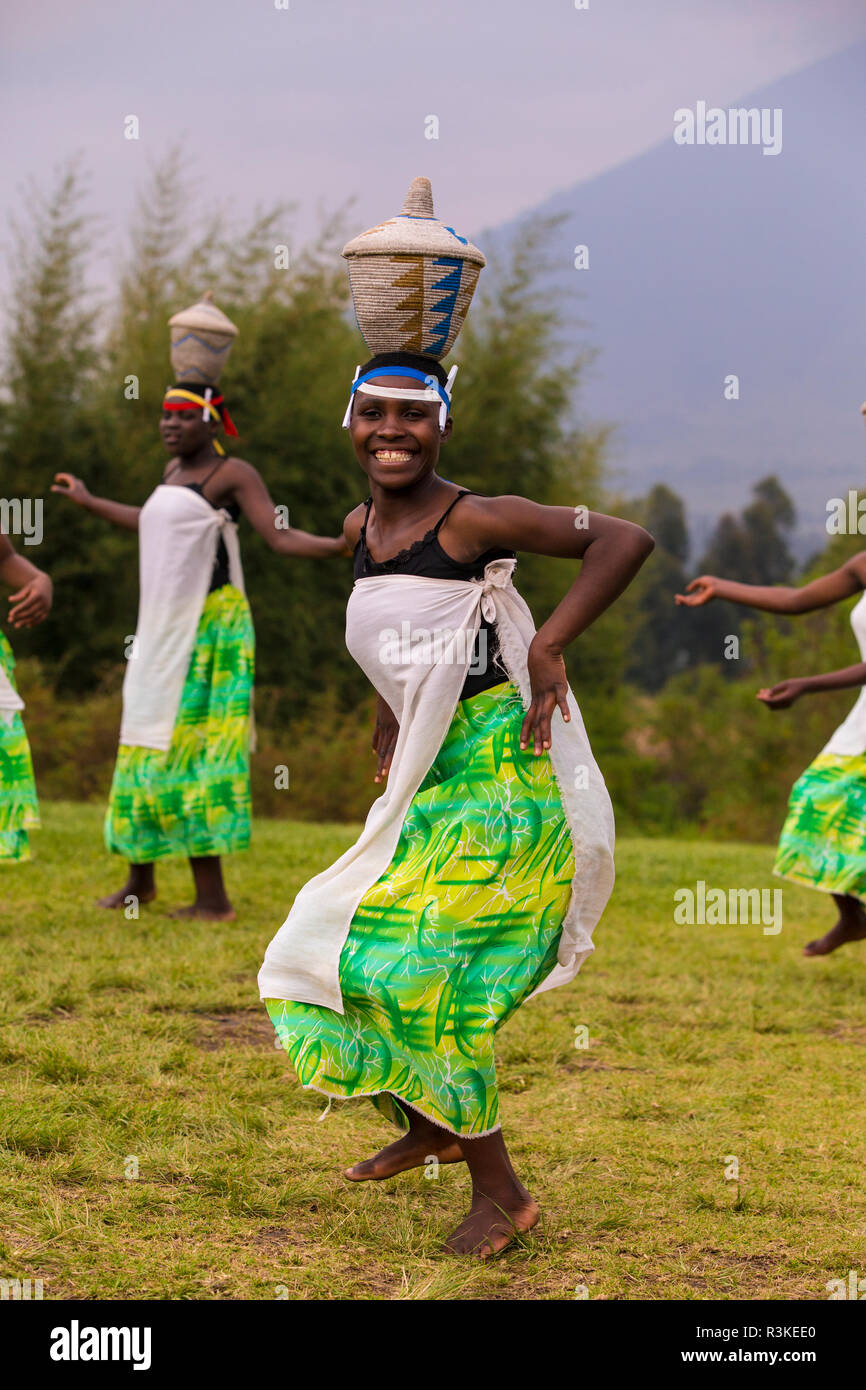 Africa. Rwanda. Traditional Intore dancers near Volcanoes National Park ...