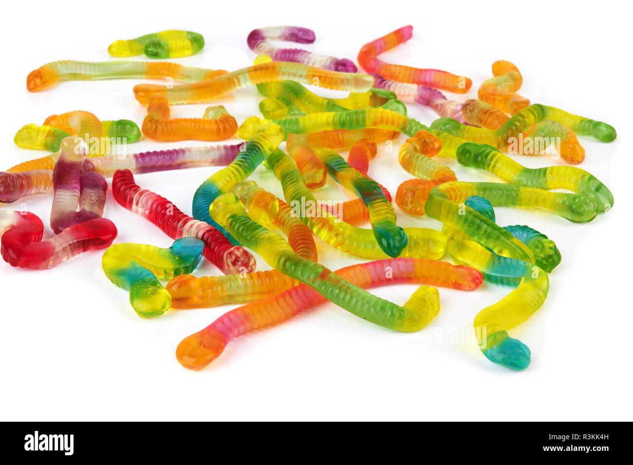 colorful neon gummy candies isolaten on white background Stock Photo ...