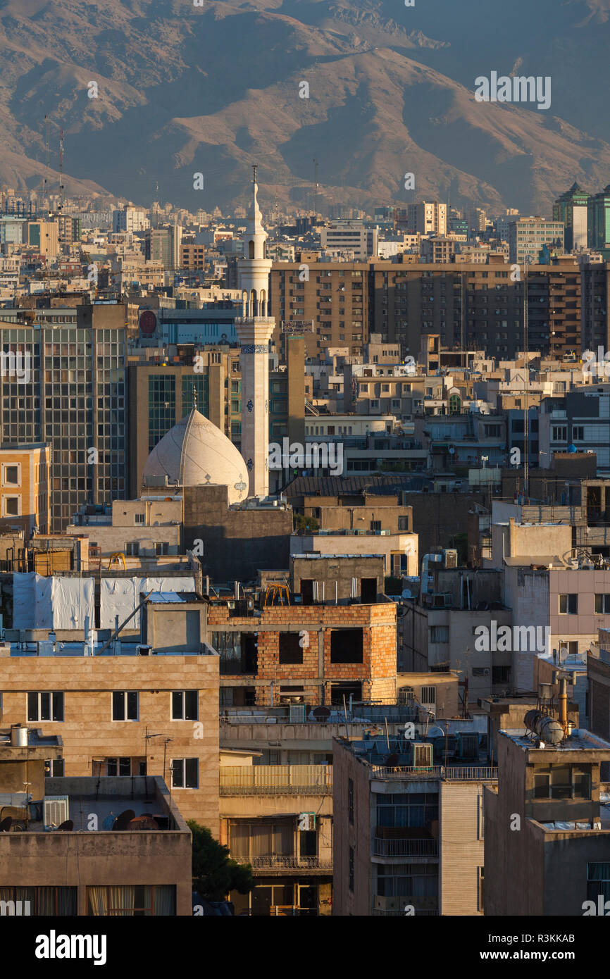 Iran, Tehran, Elevated City View With Mosque, Dawn Stock Photo - Alamy