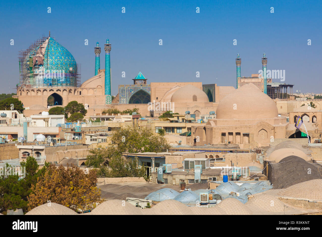 Central Iran, Esfahan, Elevated View Of Central City Towards Royal ... Central Iran, Esfahan, Elevated View Of Central City Towards Royal ...