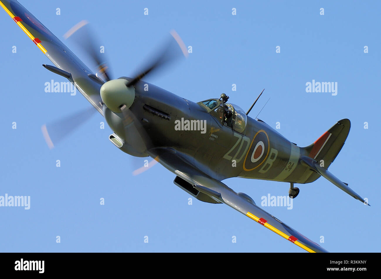 Second World War Supermarine Spitfire IX MH434 airplane. World War Two ...