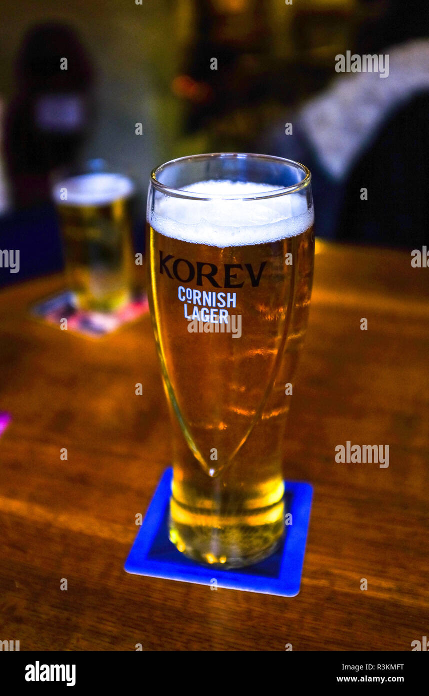 Korev Cornish lager in pint glass UK Stock Photo - Alamy Korev Cornish lager in pint glass UK Stock Photo - Alamy