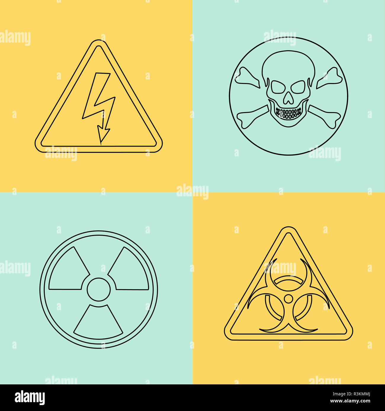 Electric power warning sign skull hi-res stock photography and images ...