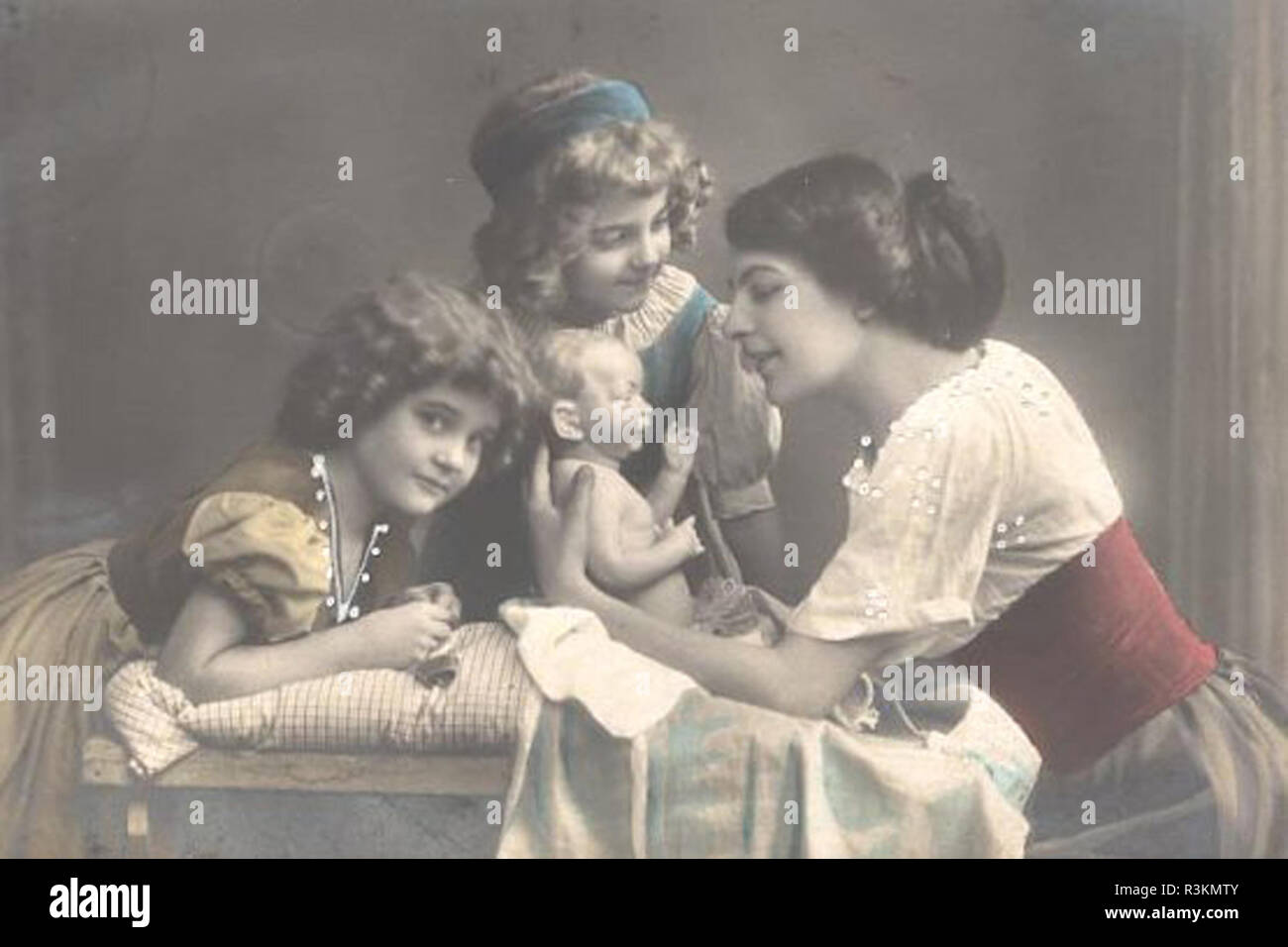 vintage victorian artistic image featuring children Stock Photo - Alamy