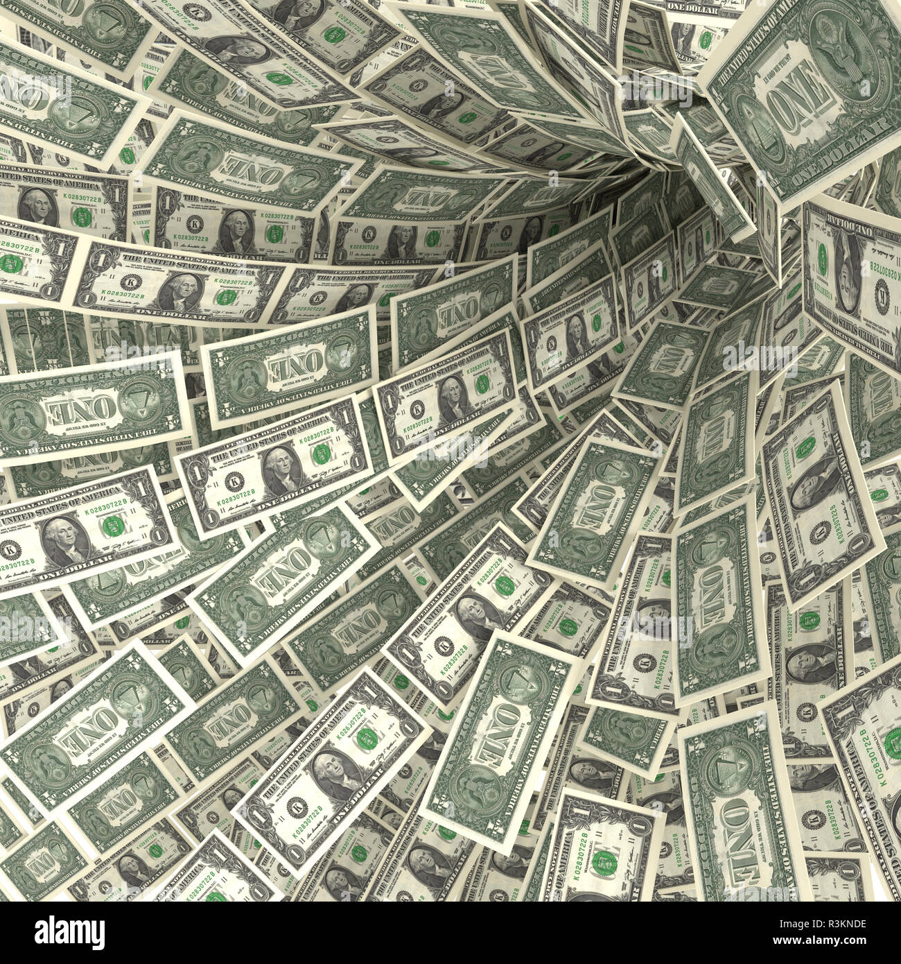 money swirls of 1 dollar bills Stock Photo - Alamy