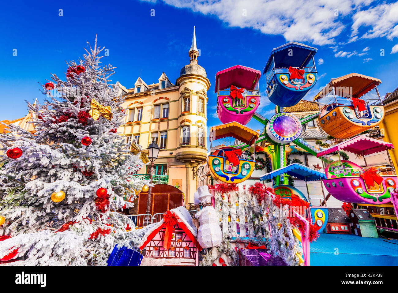 Colmar, France. Christmas Market in Place des Dominicians, traditional ...
