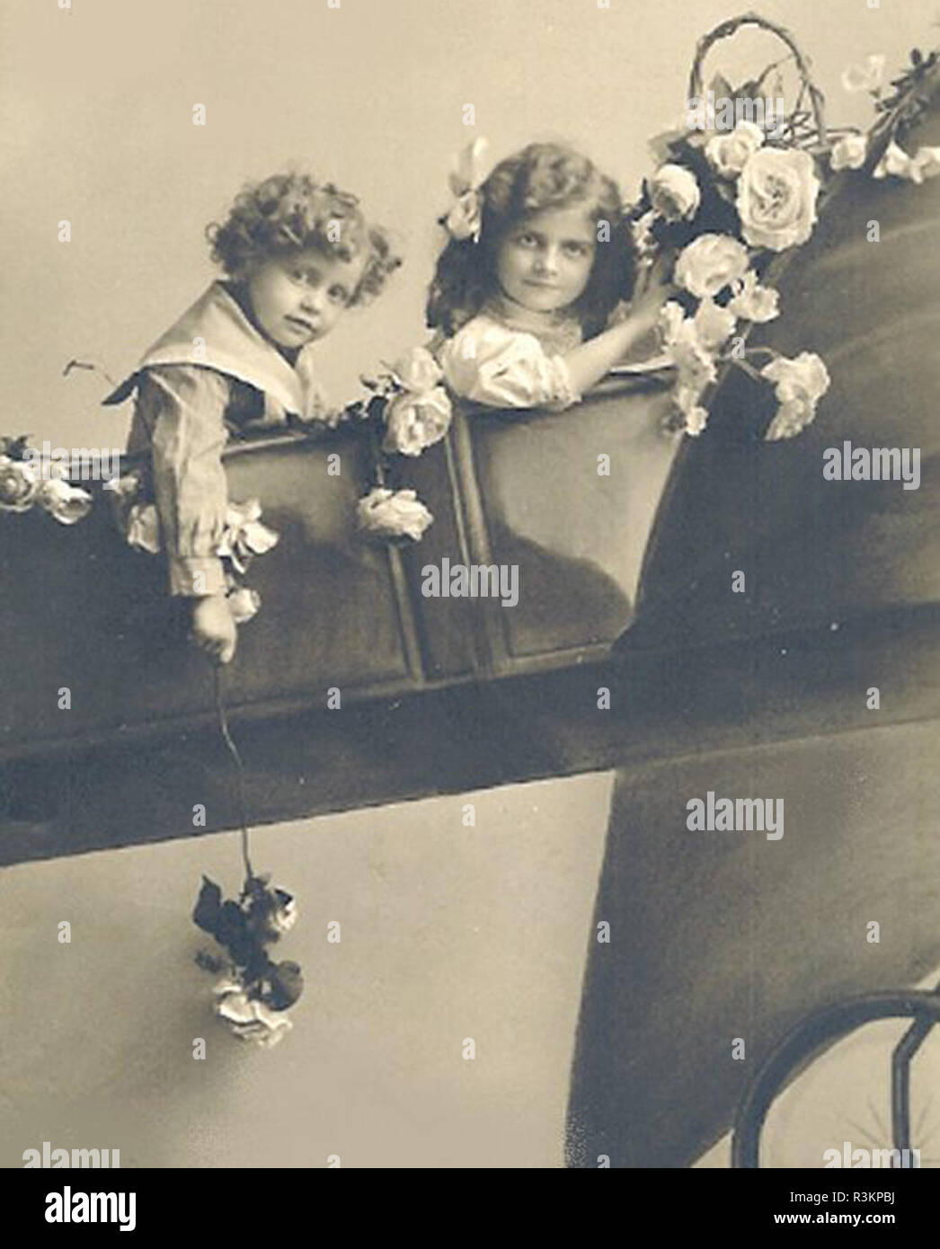 vintage classic Victorian image featuring children Stock Photo - Alamy