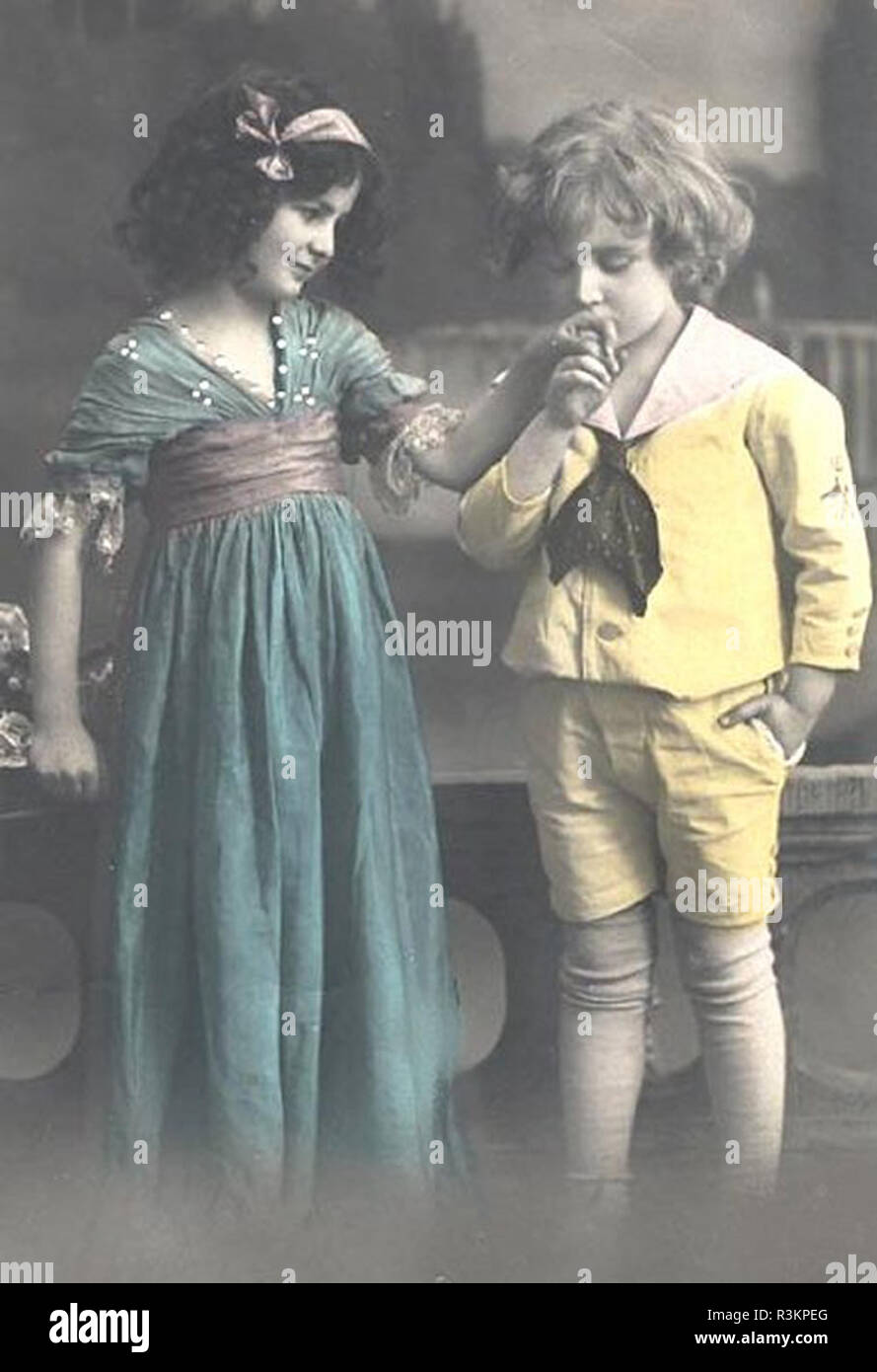 vintage classic Victorian image featuring children Stock Photo - Alamy