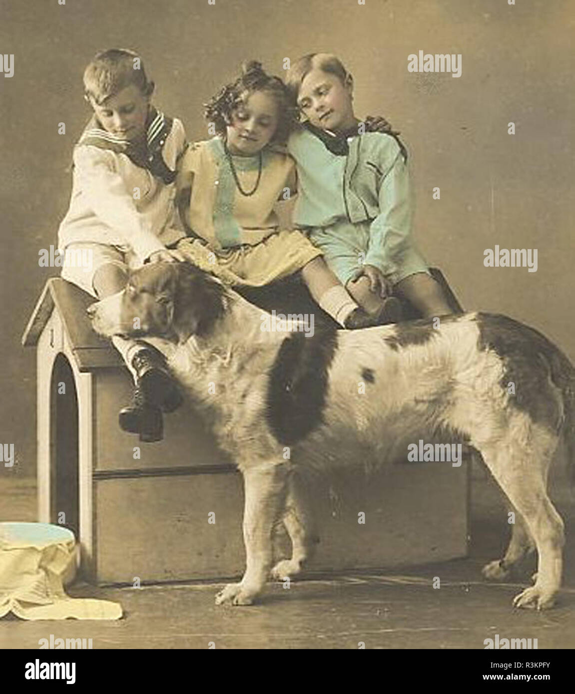 vintage classic Victorian image featuring children Stock Photo - Alamy