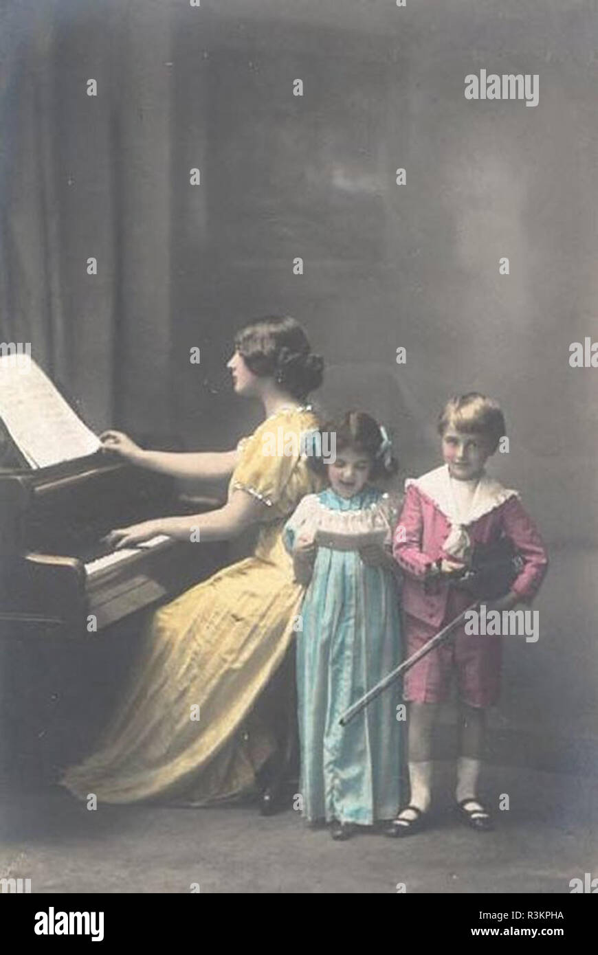 vintage classic Victorian image featuring children Stock Photo - Alamy