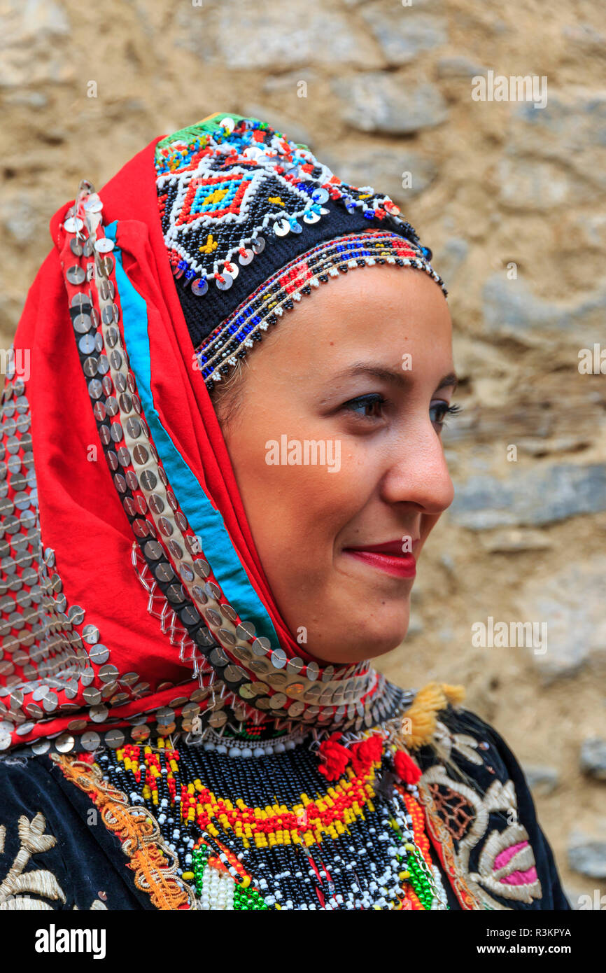 Turkey, Marmara, Bursa, Village of Cumalikizik. Traditional dress ...
