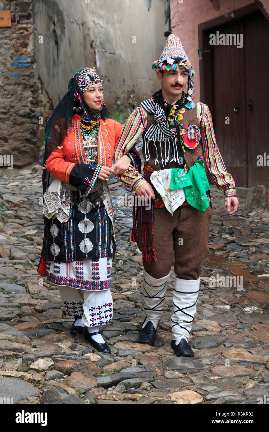 Turkey, Marmara, Bursa, Village of Cumalikizik. Traditional dress ...