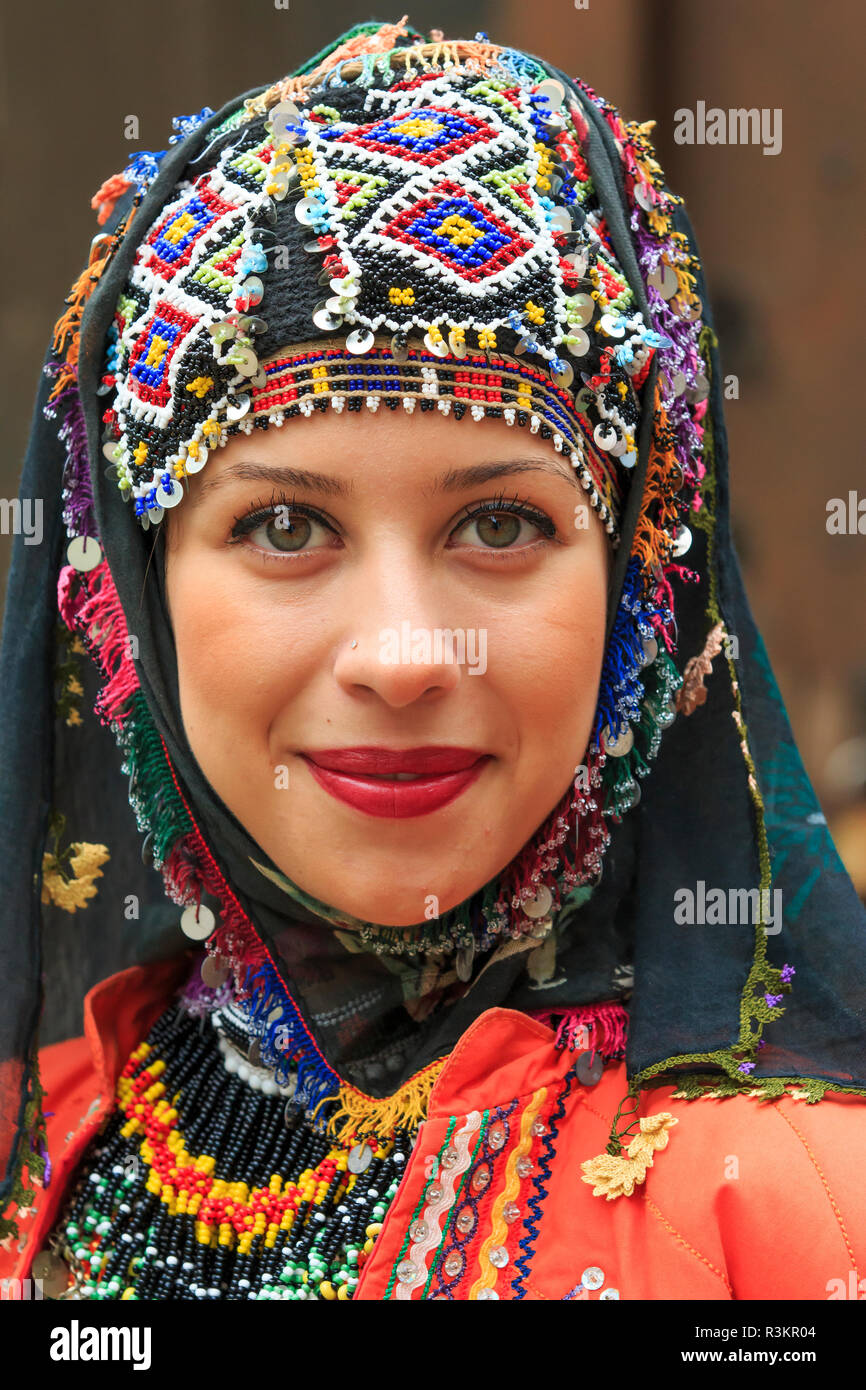 Turkey, Marmara, Bursa, Village of Cumalikizik. Traditional dress ...
