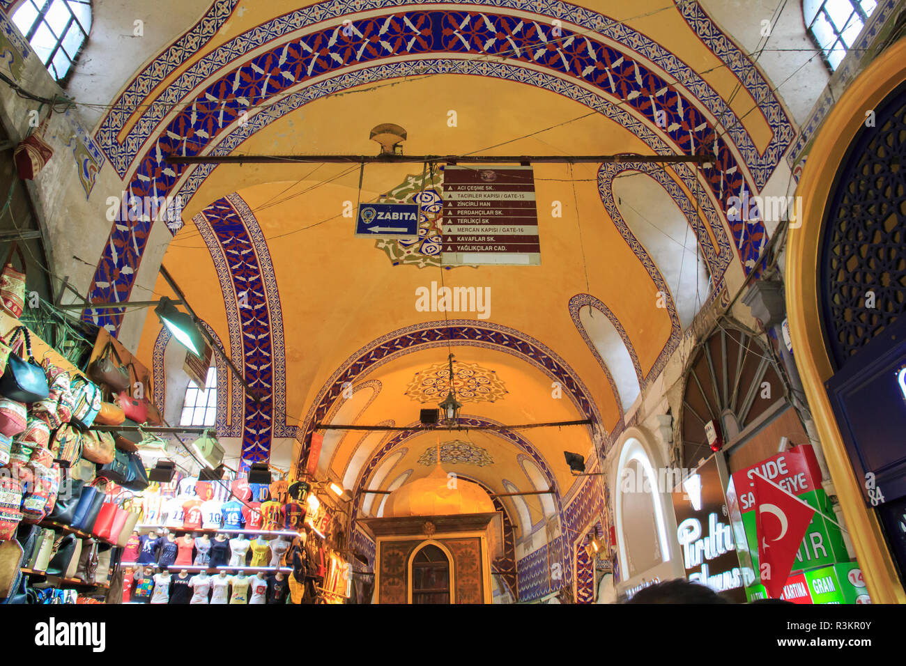 Turkey, Istanbul. Grand Bazaar. Covered Bazaar Stock Photo - Alamy
