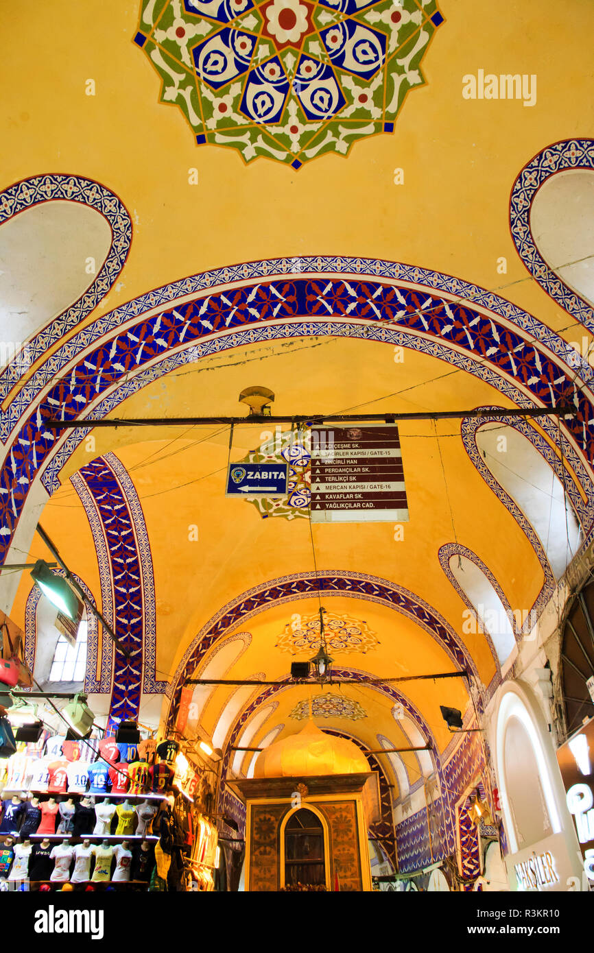 Turkey, Istanbul. Grand Bazaar. Covered Bazaar Stock Photo - Alamy