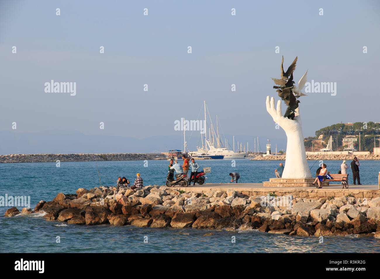 Turkey kusadasi hand peace sculpture hi-res stock photography and ...