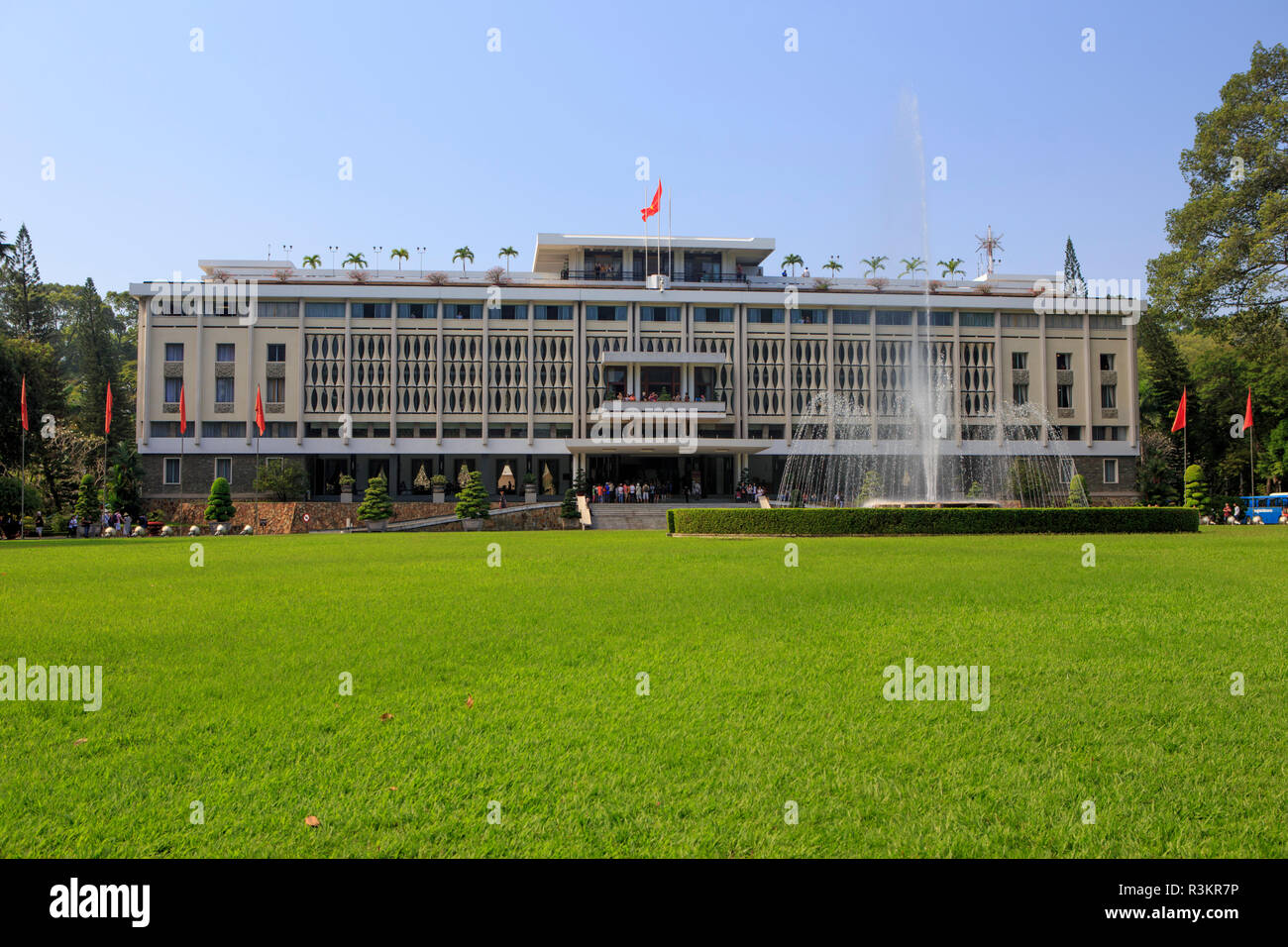 The front entrance to the Independence Palace, Saigon, Ho Chi Minh City ...