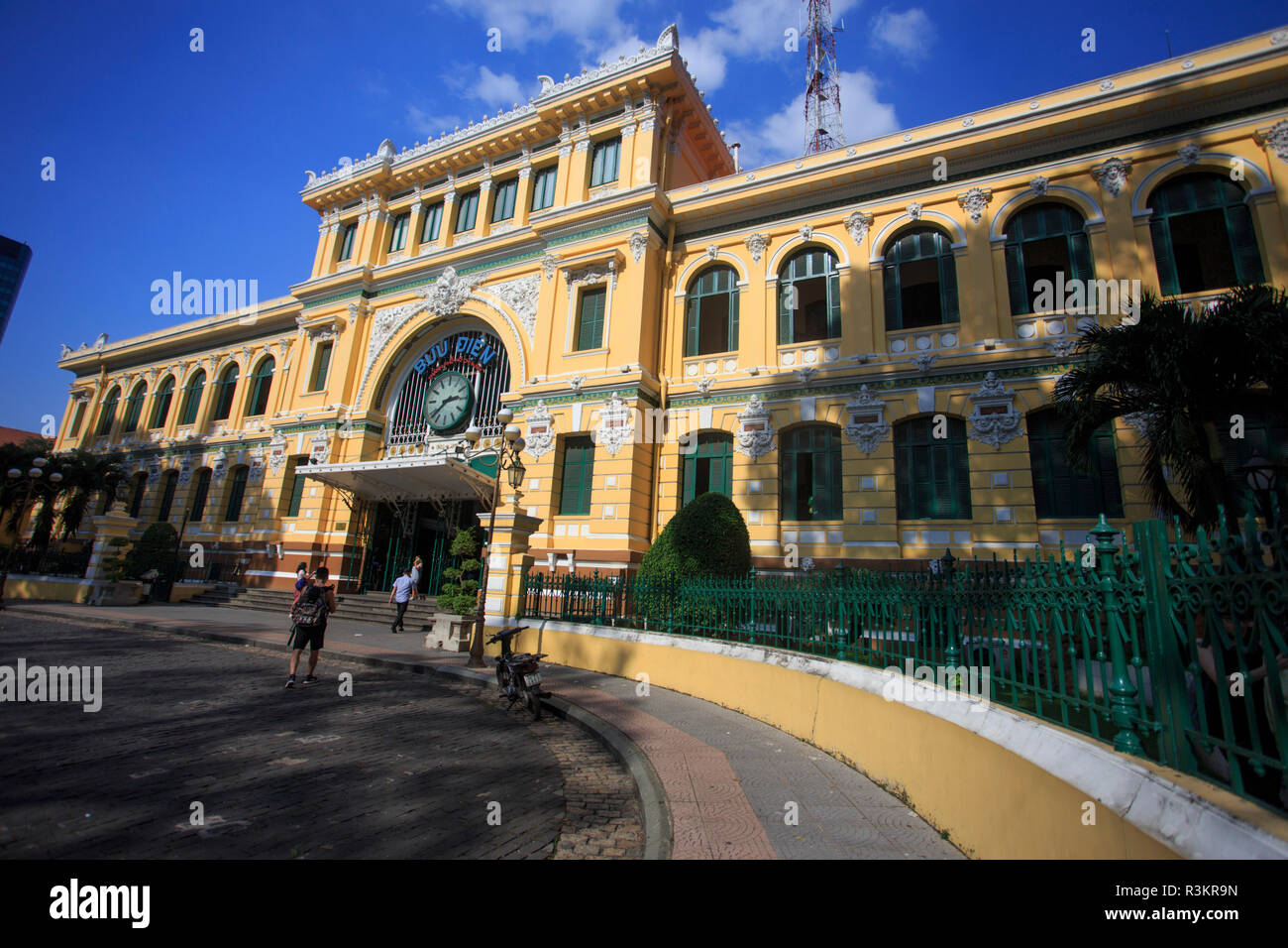 The facade of the Central Post Office of Ho Chi Minh City, Vietnam ...