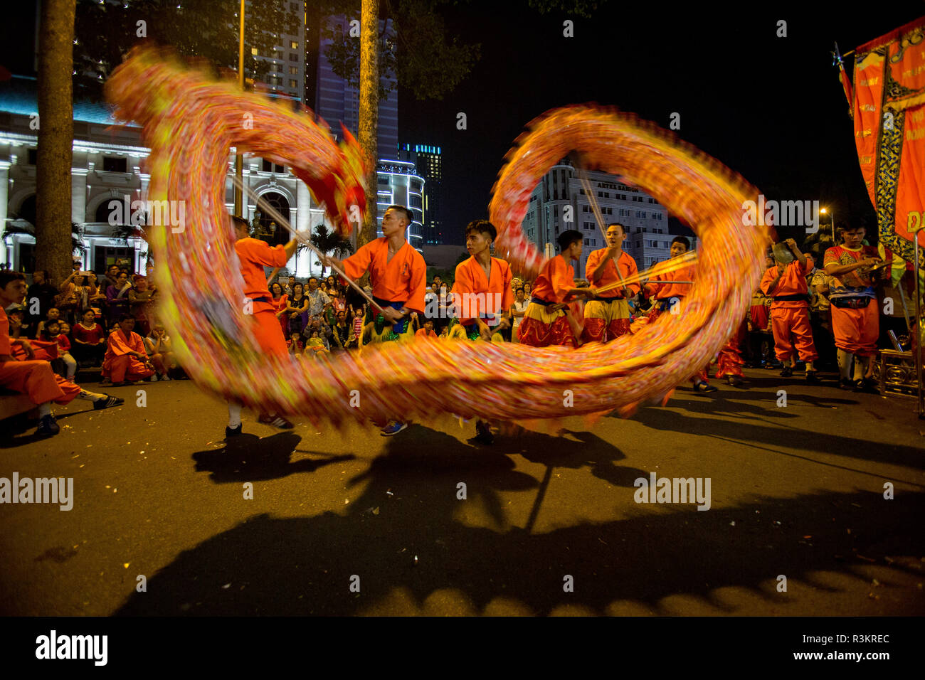 Dragon Dance. Tet Festival, New Year celebration, Vietnam Stock Photo ...