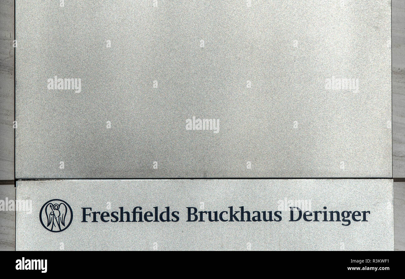 23 November 2018, Hessen, Frankfurt/Main: The company sign of ...