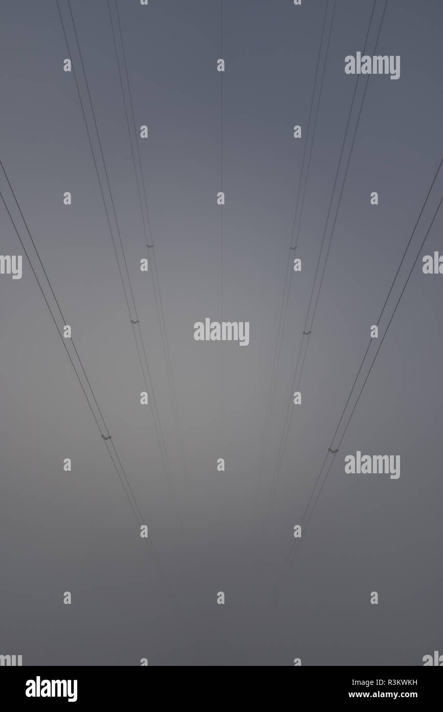 Powerlines fog hi-res stock photography and images - Alamy