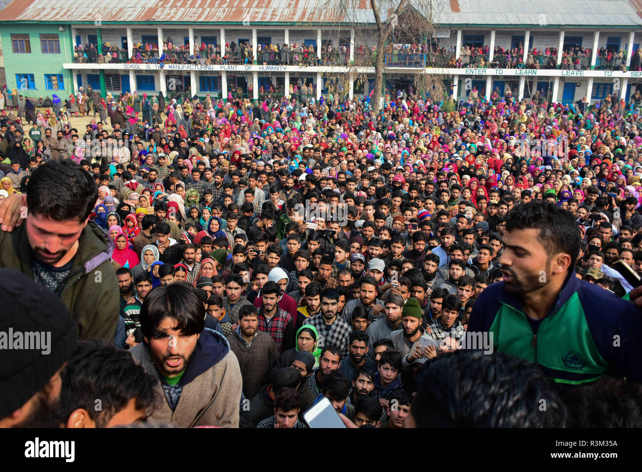 November 23, 2018 - A large crowd attend the funeral of Azad Ahmad ...