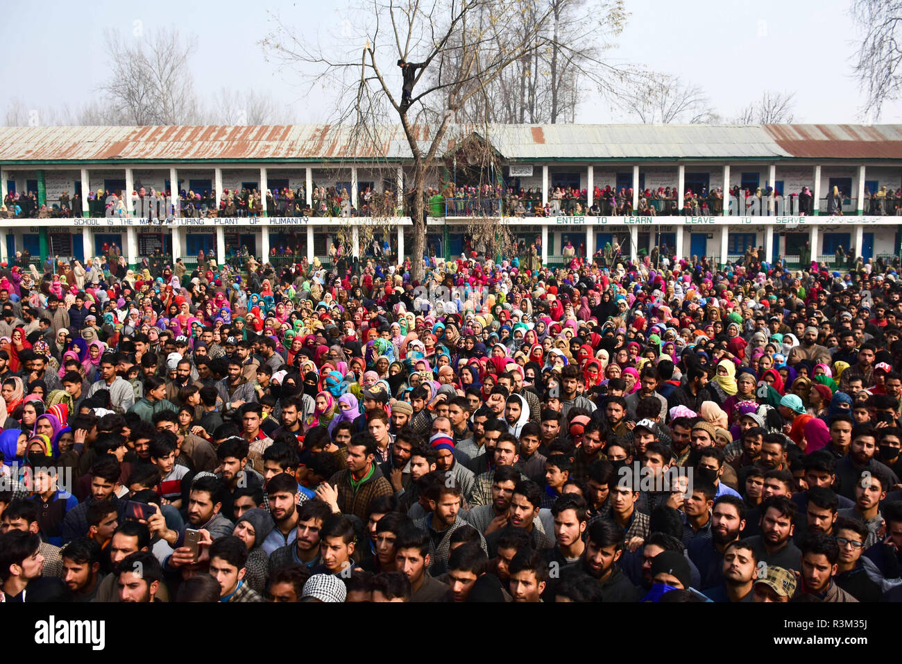 November 23, 2018 - A large crowd attend the funeral of Azad Ahmad ...