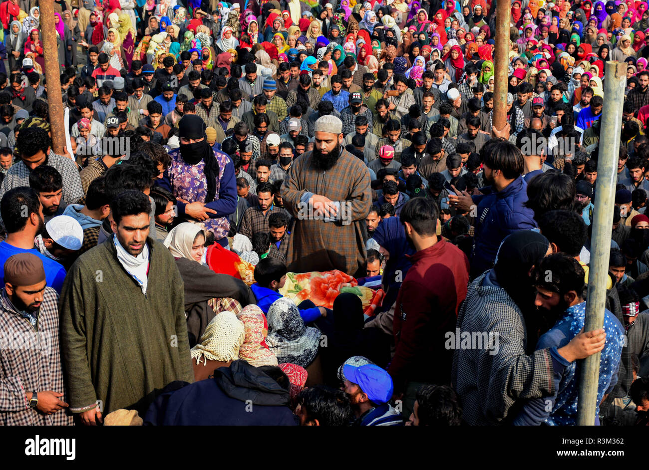 November 23, 2018 - A large crowd attend the funeral of Azad Ahmad ...