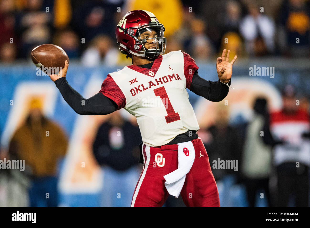 Oklahoma Sooners quarterback Kyler Murray (1) during the NCAA college ...