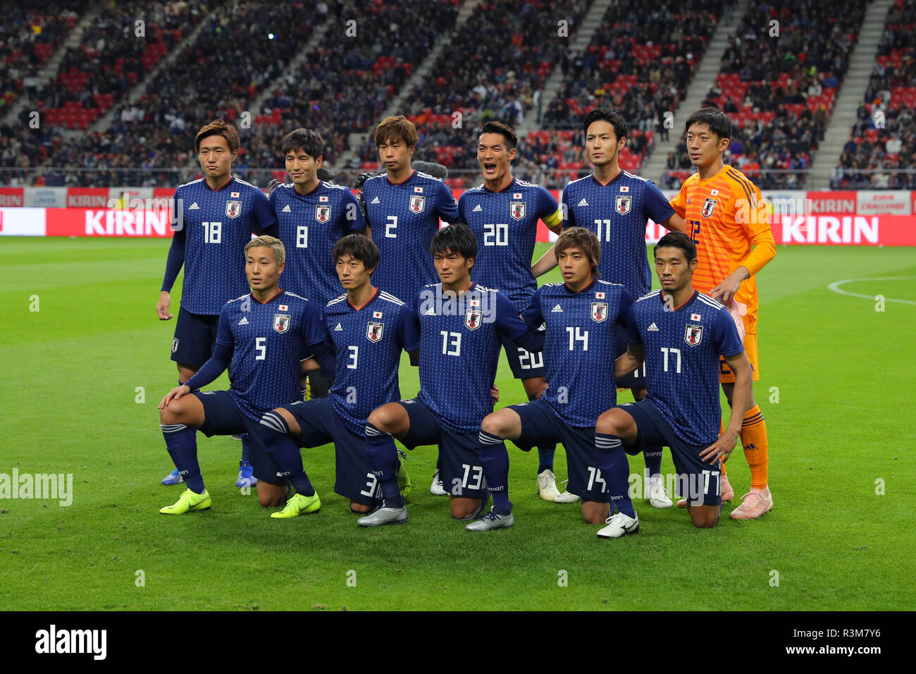 Aichi, Japan. 20th Nov, 2018. Japan team group line-up (JPN) Football ...