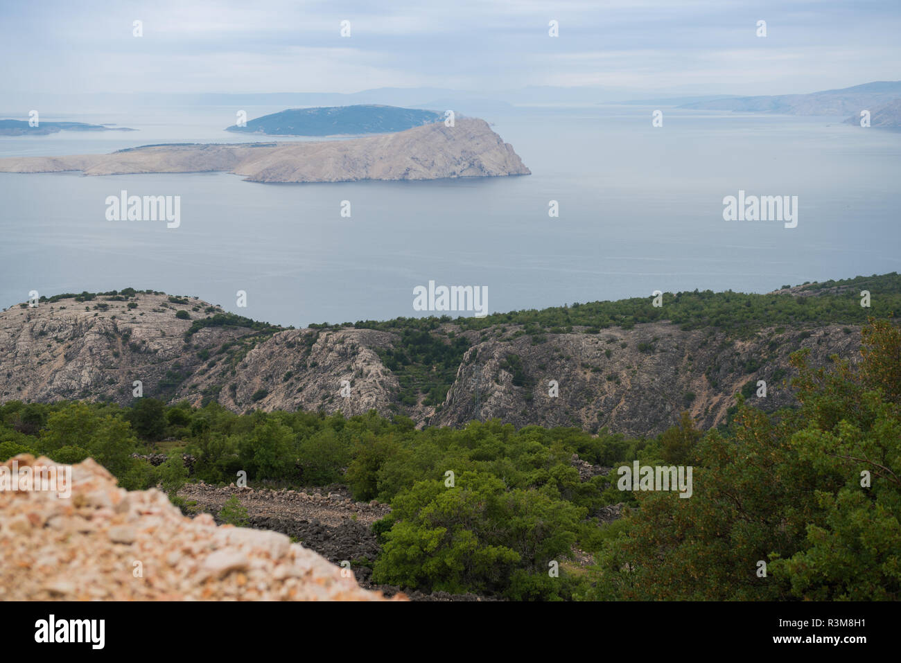 View of a bay and island in Croatia Stock Photo - Alamy