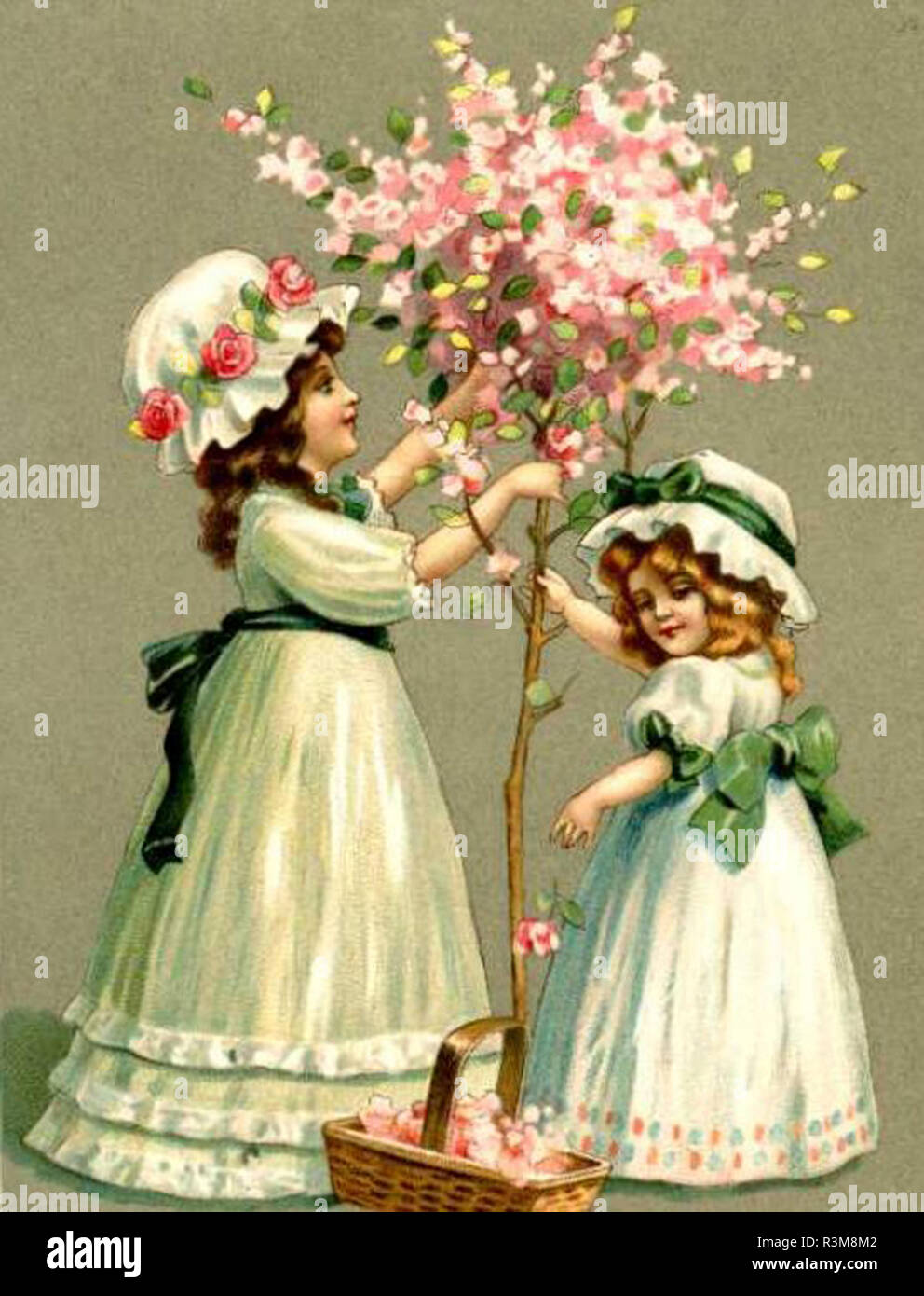 vintage classic victorian image featuring children in period dress ...