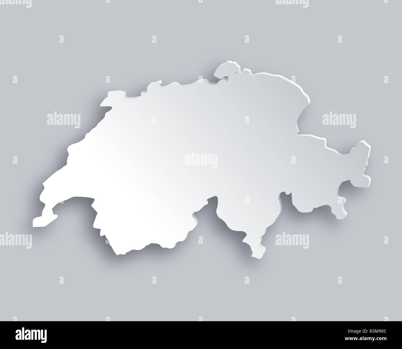 Switzerland white 3d silhouette hi-res stock photography and images - Alamy