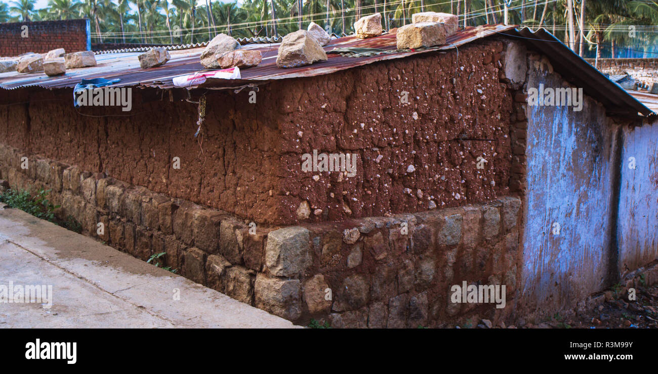 Poor indian village houses. old natural house Stock Photo - Alamy