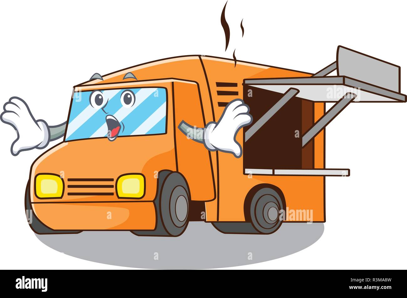 Surprised food truck festival on shape cartoon Stock Vector Image & Art ...