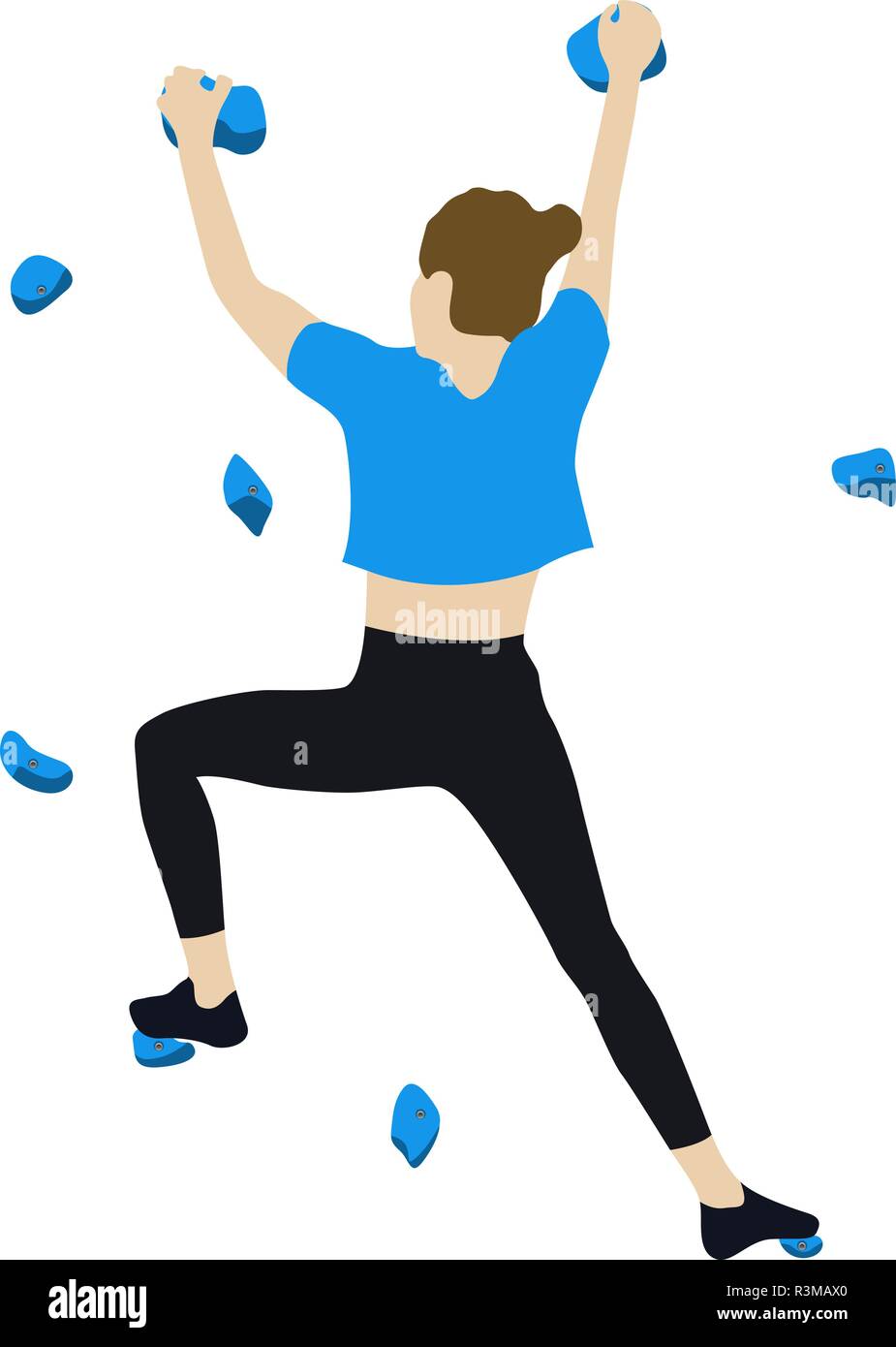 Girl climbing top mountain Stock Vector Images - Alamy