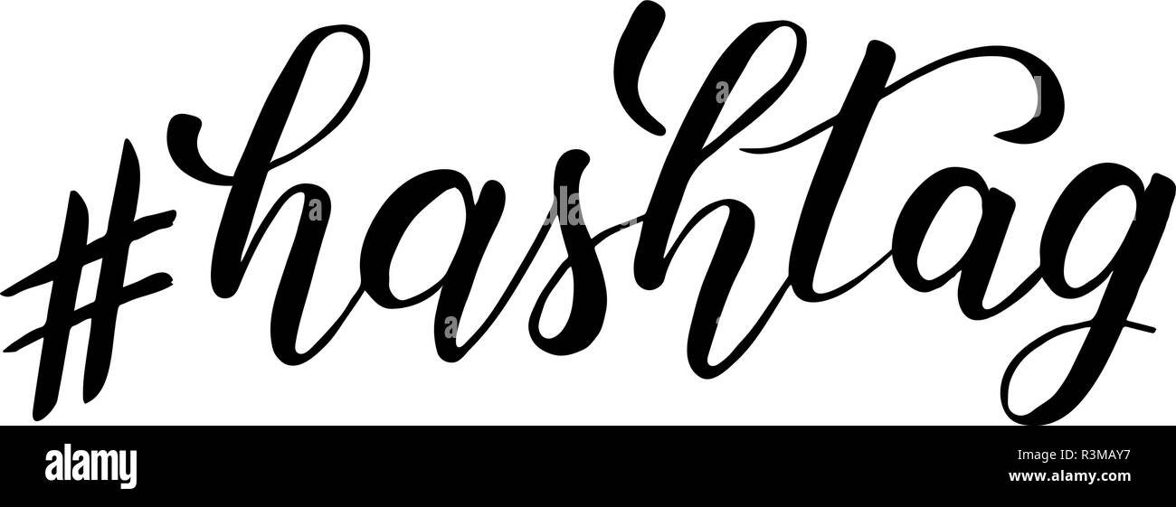 hashtag brush calligraphy Stock Vector Image & Art - Alamy