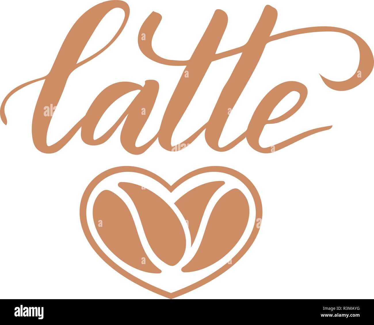 Brush calligraphy Latte Stock Vector Image & Art - Alamy