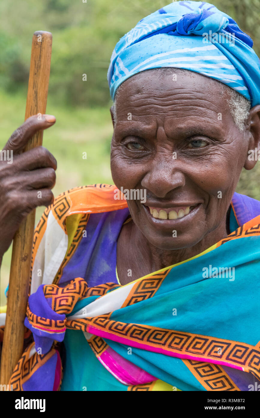 Africa, Uganda, Ishasha, Queen Elizabeth National Park. Portrait of ...