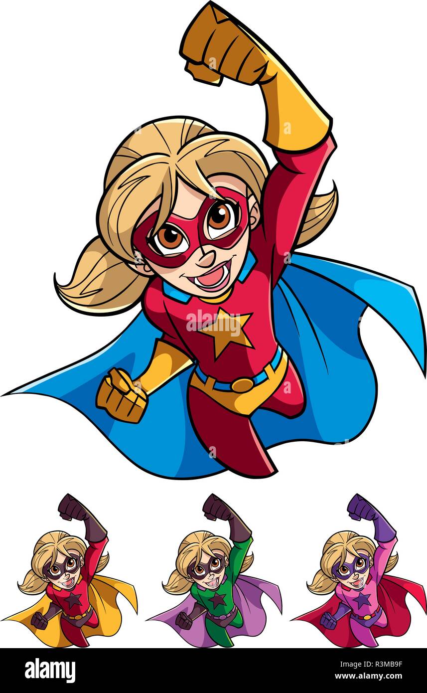 Flying Girl Superhero Clipart